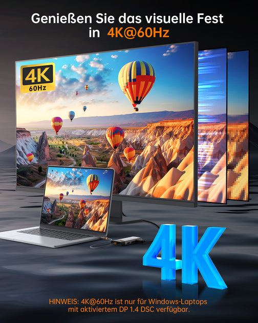 NOVOO USB C Hub 4K@60Hz HDMI Gigabit Ethernet 7-in-1 USB C Adapter Mac ...